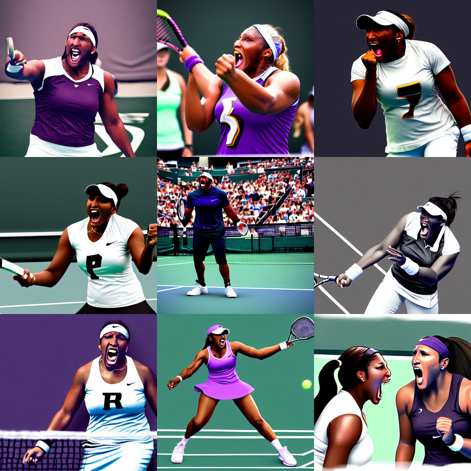 Stable Diffusion prompt: ray lewis yelling at womens tenn...