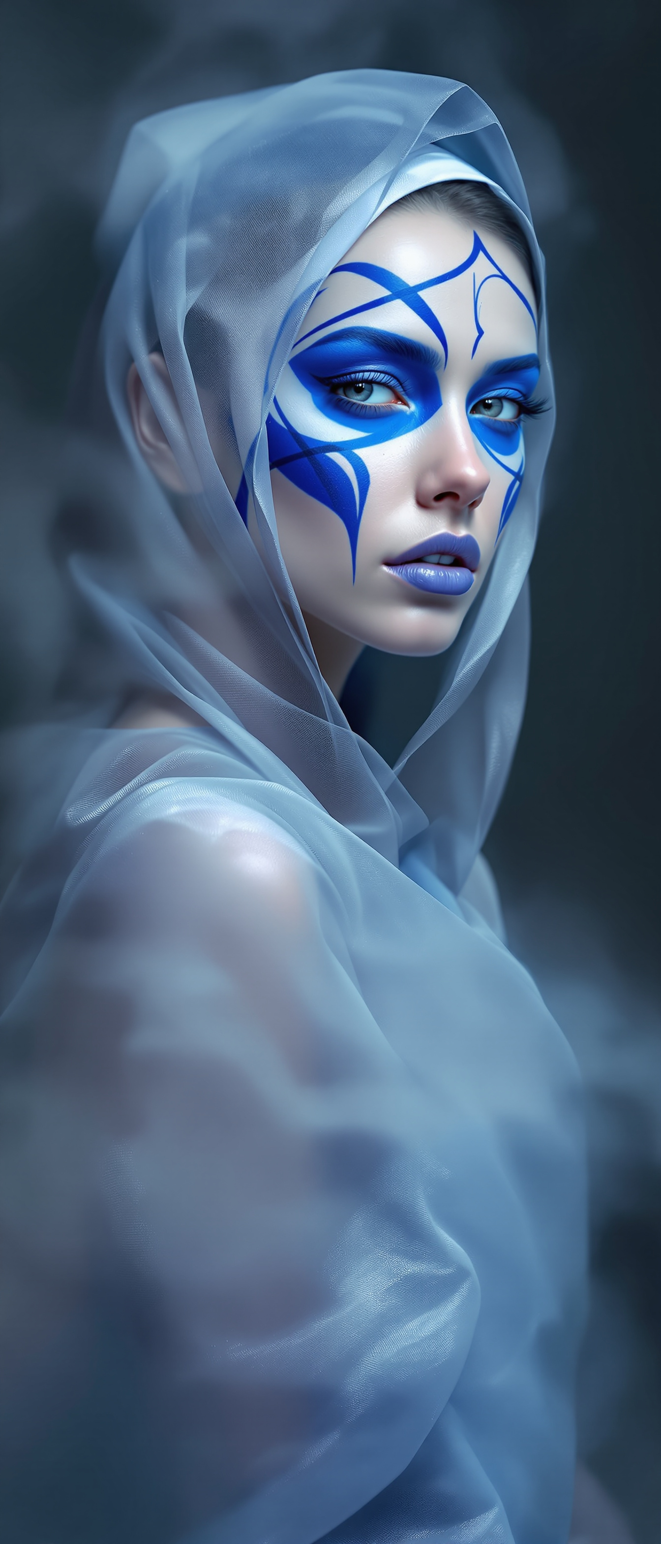 FLUX prompt: "Fashion fine art imagery, full-height verti...