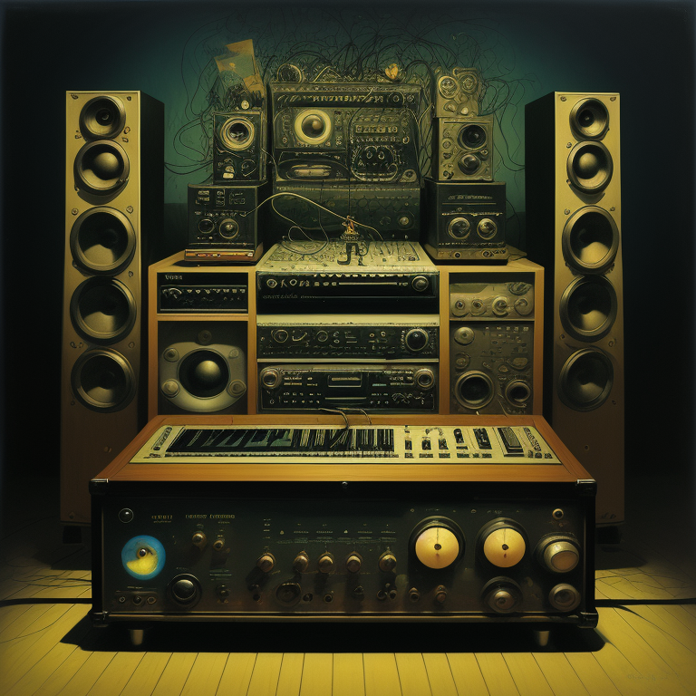 DreamShaper prompt: music Album cover picture, jazz, surr...
