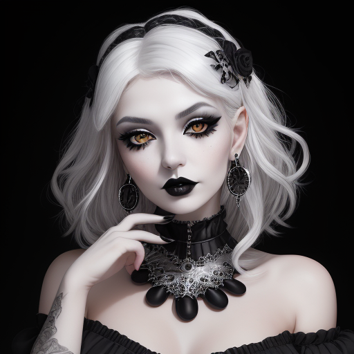 DreamShaper prompt: Portrait of a pretty young goth girl,...