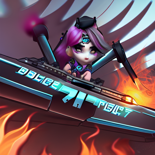 Stable Diffusion prompt: Jinx, on top of a police car, ex...