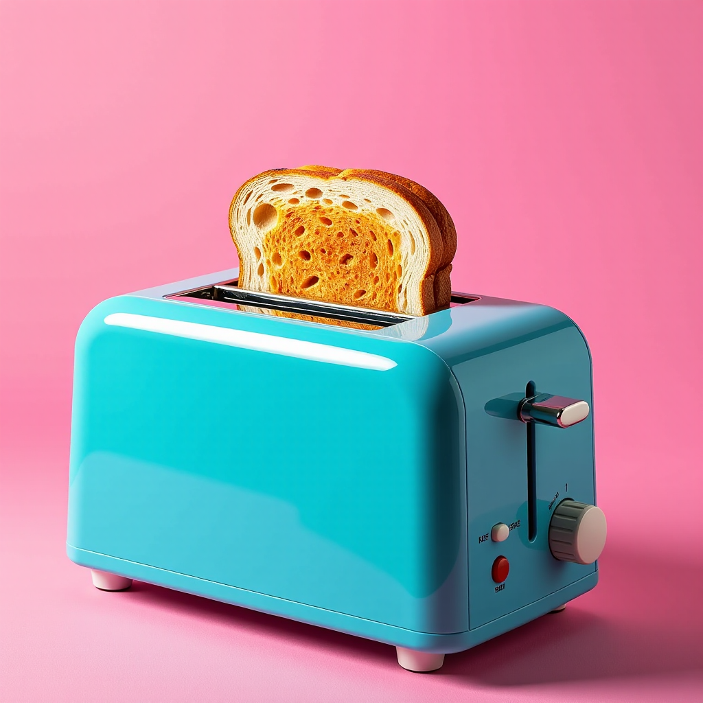 FLUX prompt: Ein einfacher Toaster, reduziert auf seine g...