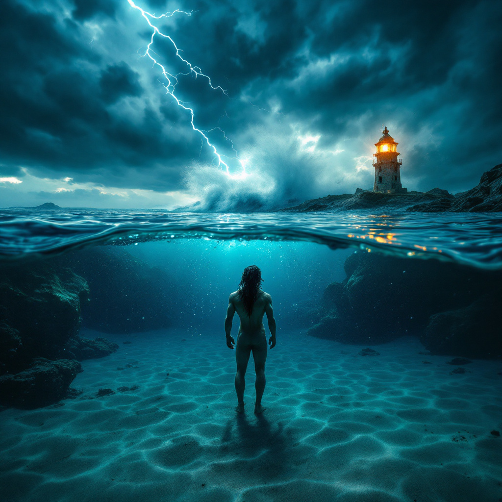 FLUX prompt: A cinematic split-frame composition where t...