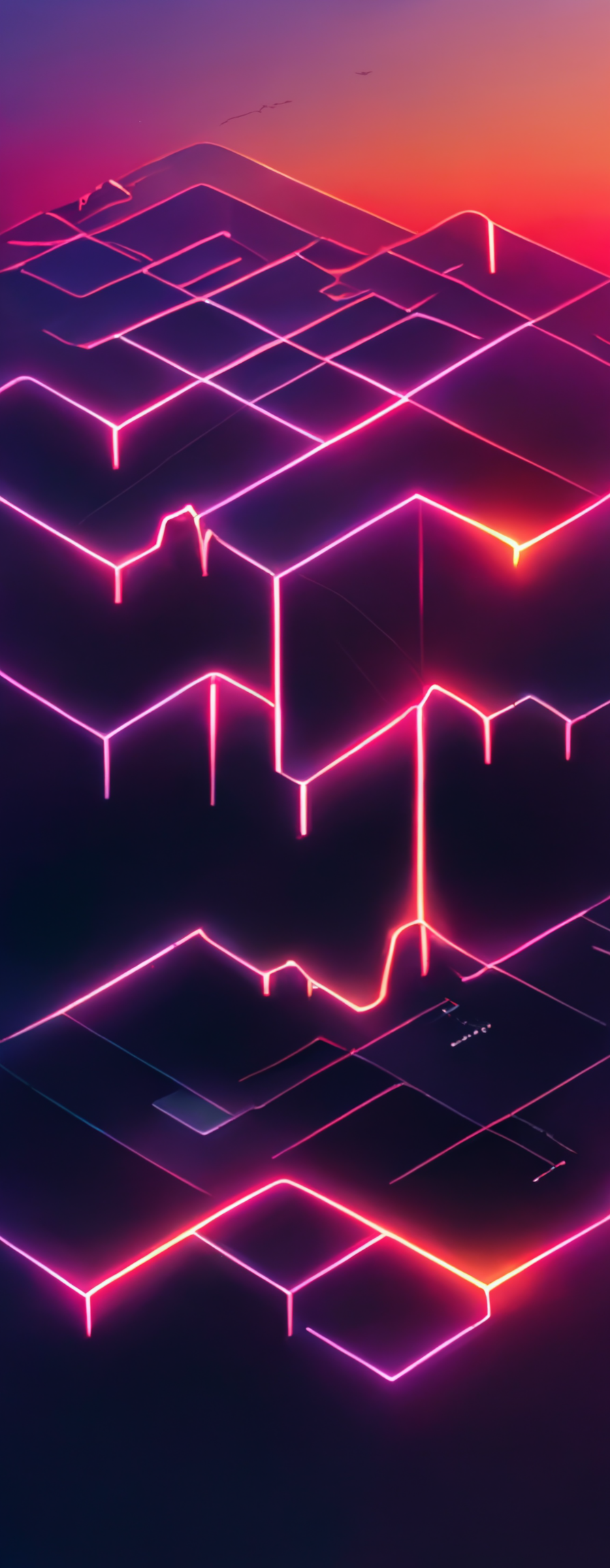 Midjourney prompt: intricate isometric axonometric synthw...