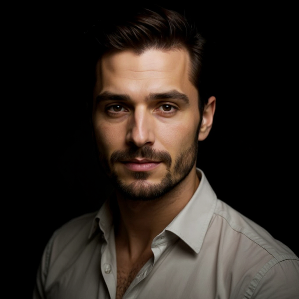 FLUX prompt: a portrait of elegant handsome, dark bohemia...