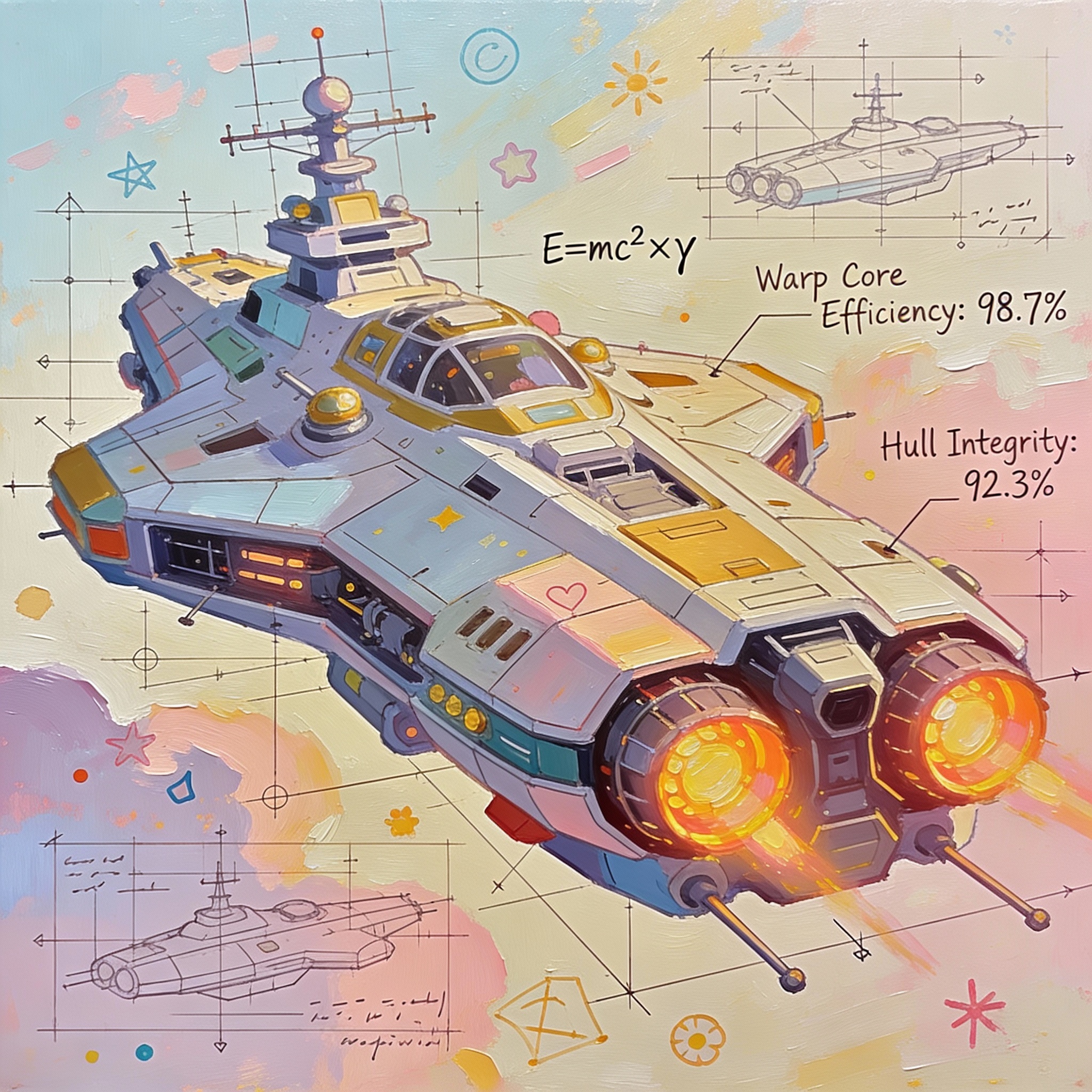 Seedream 4 prompt: sketches blueprint of futuristic sci-f...