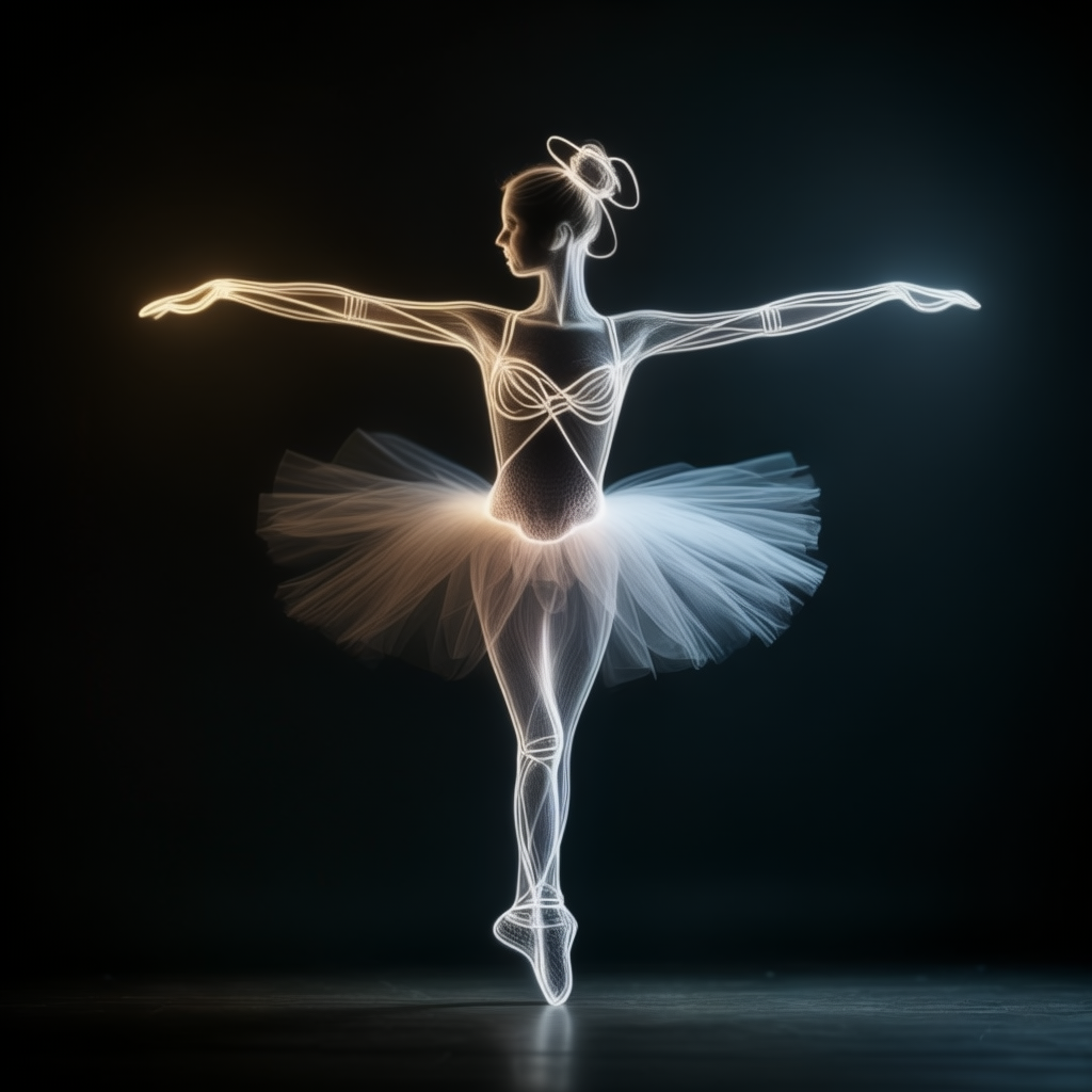 Stable Diffusion prompt: a ballerina made of simple chalk...