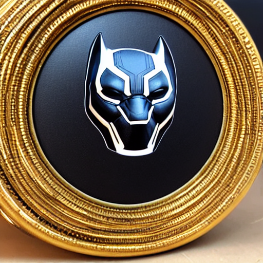 Stable Diffusion prompt: round frame with black panther f...