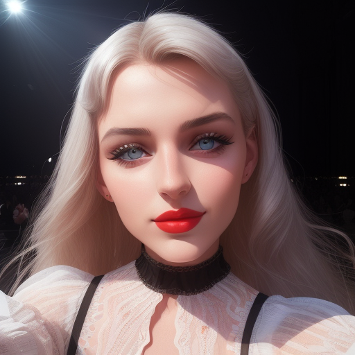 DreamShaper prompt: german model poses for a selfie, in t...