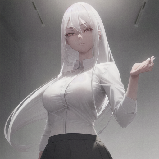 Anything prompt: white hair, beautiful asian girl, beauti...