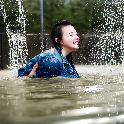 Stable Diffusion prompt: dripping wet woman swimming full...