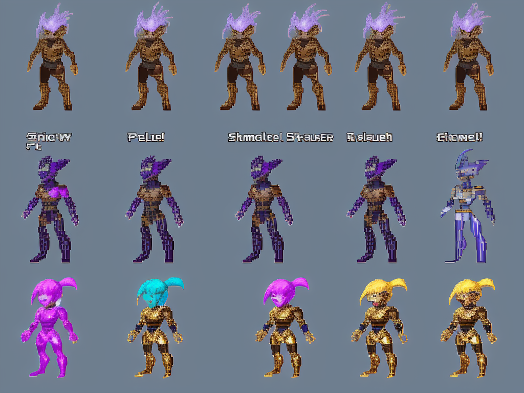 DreamShaper prompt: make an 2d pixel animated sprite shee...
