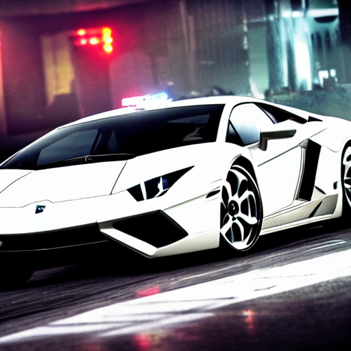 Stable Diffusion prompt: image of a tuned Lamborghini spo...