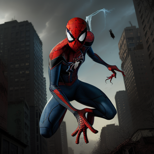 DreamShaper prompt: Imagine Spider-Man in the world of "T...