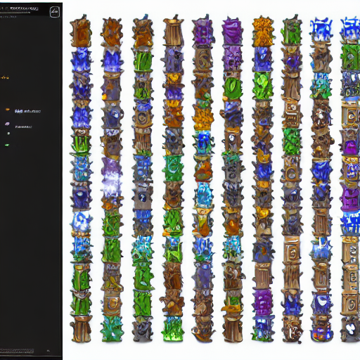 Stable Diffusion prompt: game sprite sheet of rpg crystal...