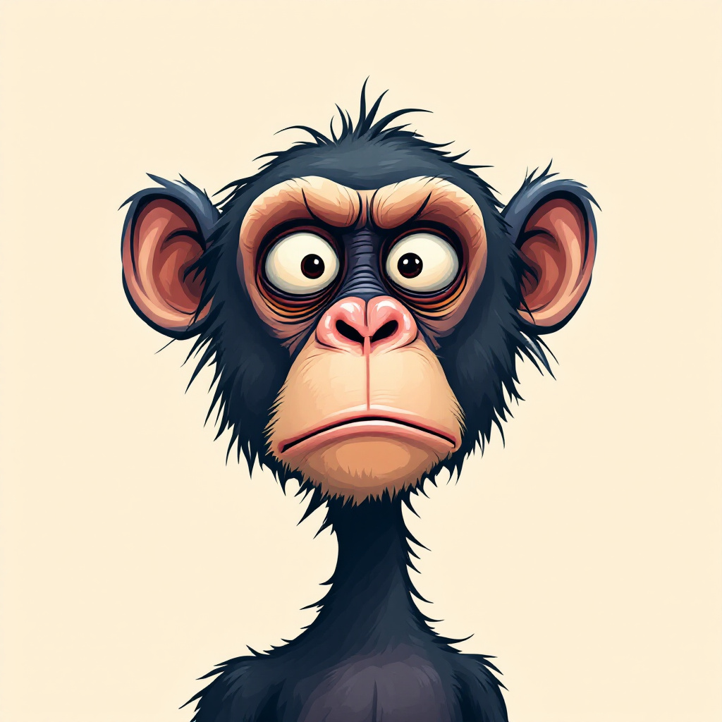 FLUX prompt: A whimsical, cartoon-style portrait of a zes...