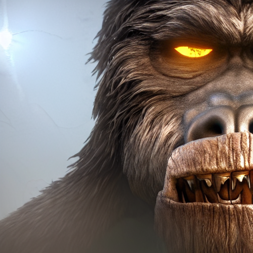 Stable Diffusion prompt: Bigfoot, Feral Ork in armor hy...