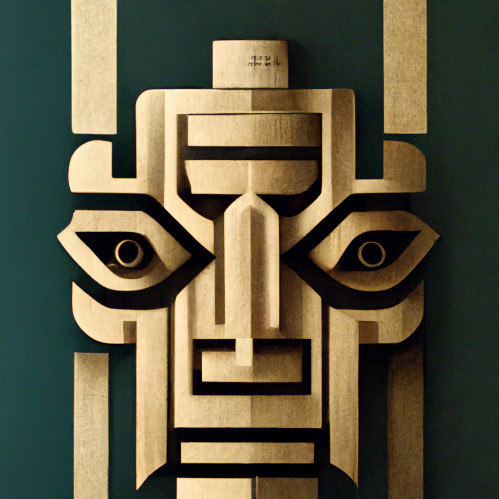 Midjourney prompt: art deco QR code robot god --q 2 --upl...