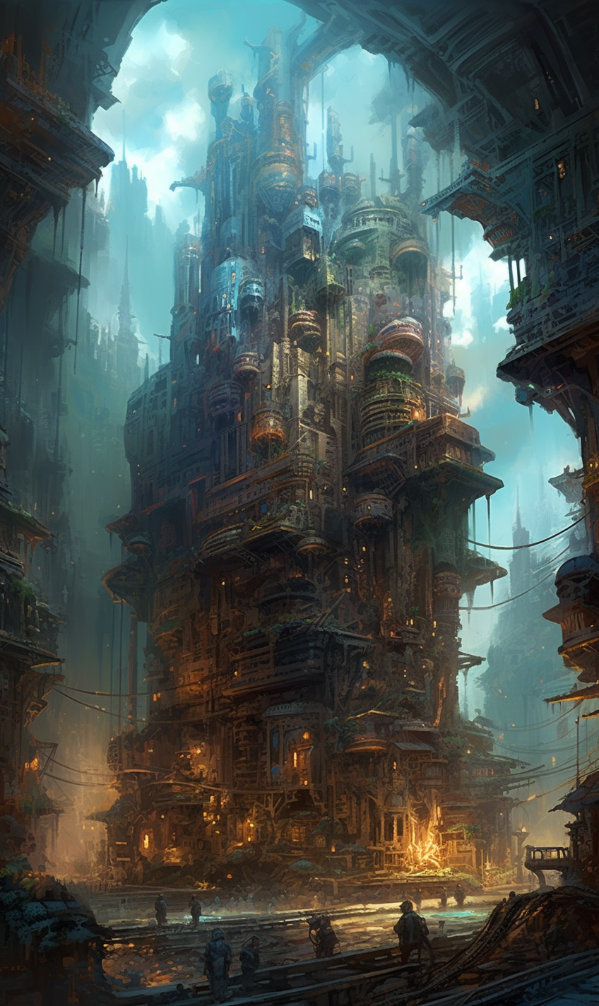 Midjourney prompt: image of a city in deep space, in the ...