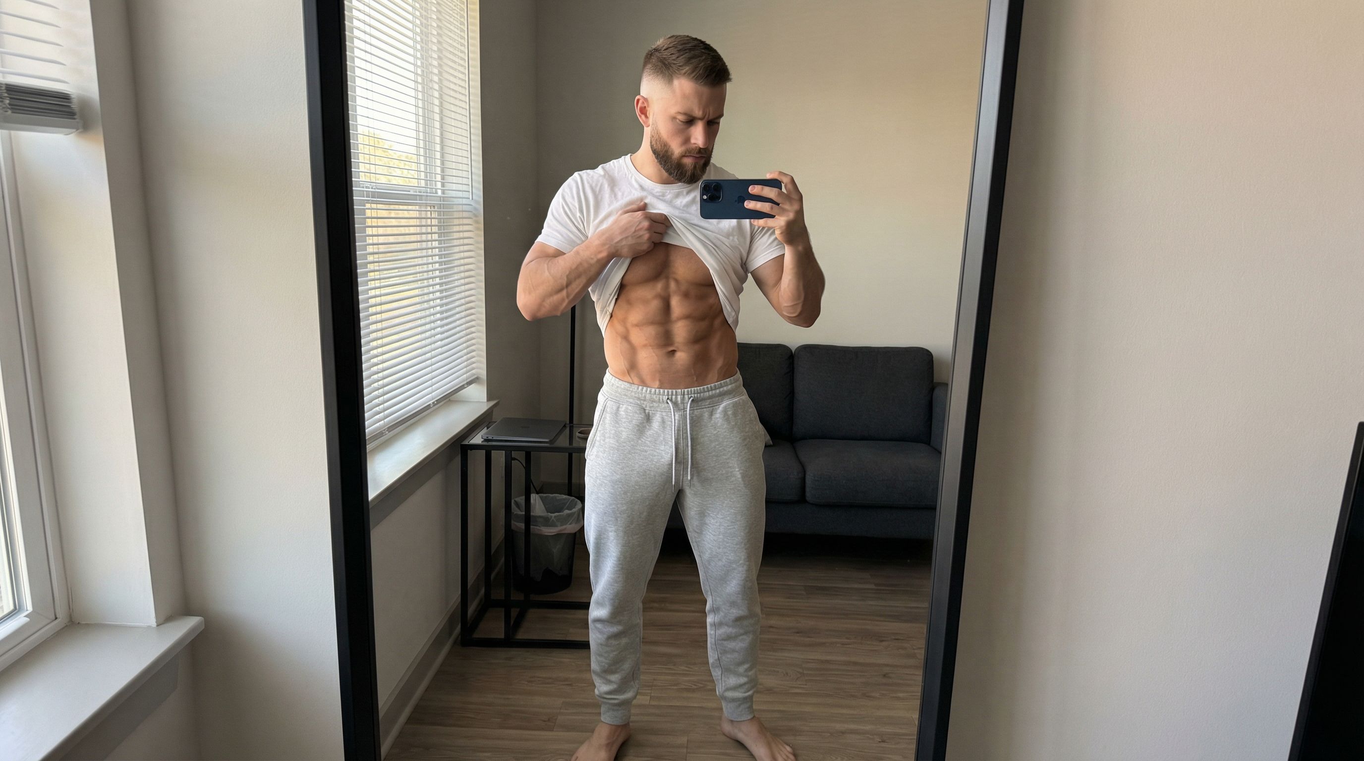 Nano Banana prompt: Photorealistic full-body mirror selfi...