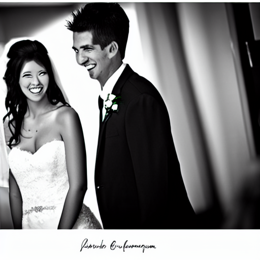 Stable Diffusion prompt: photo of a wedding couple in ful...