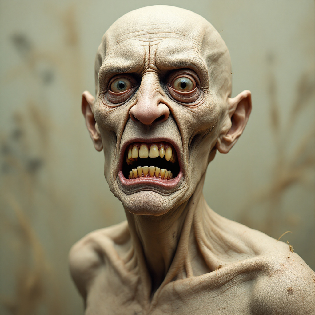 FLUX prompt: An abstract, surrealist portrait of a human-...