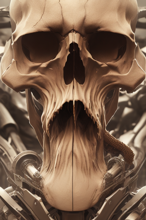 Openjourney prompt: skull nousr robot, armored, stealth,