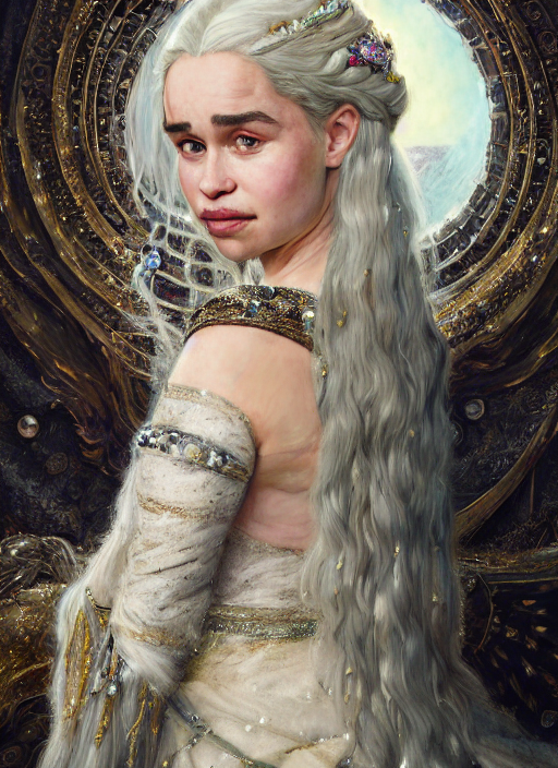 Stable Diffusion prompt: a portrait painting of emilia cl...
