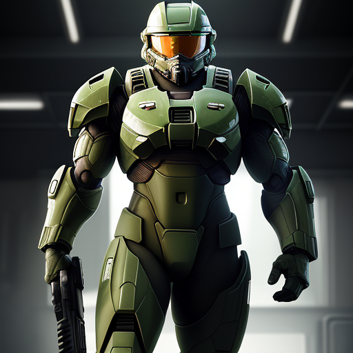 DreamShaper prompt: master chief 117, muscular hunk, in c...