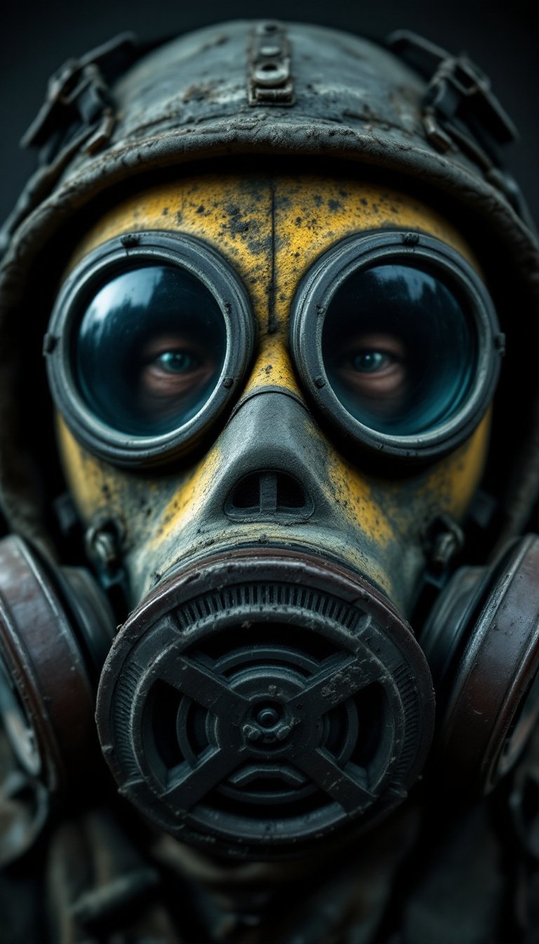 FLUX prompt: A close-up shot of a Chernobyl liquidator's ...
