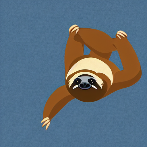 Stable Diffusion prompt: 2D simple cute sloth,doing acrob...