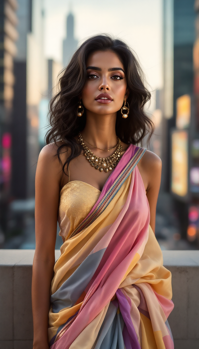 FLUX prompt: /imagine prompt: A captivating Indian woman ...