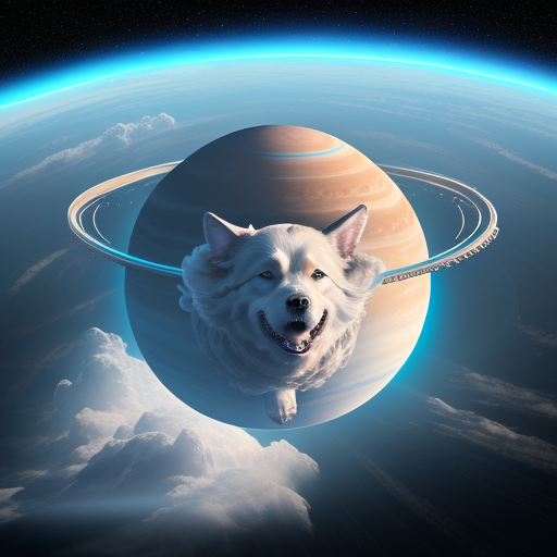 DreamShaper prompt: dog made of clouds howling at giant r...