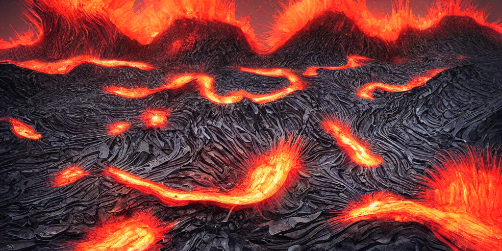Stable Diffusion prompt: stunning icelandic volcano, dark...
