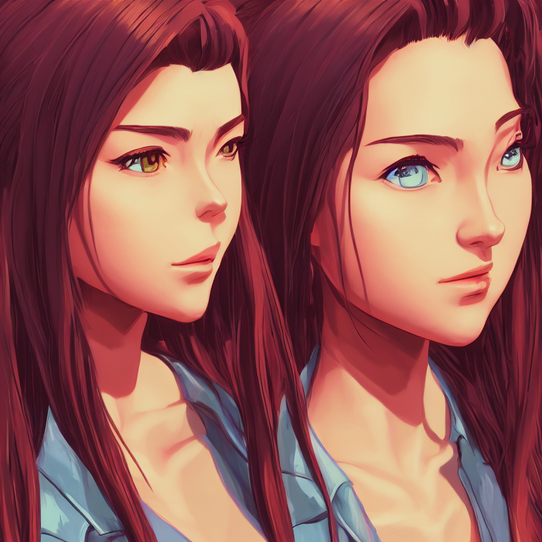 Stable Diffusion prompt: portrait of Hot Girl by dan mumf...