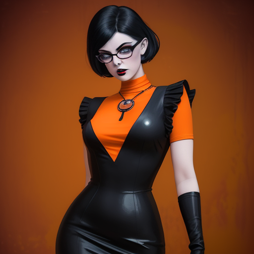 DreamShaper prompt: create image of woman, style goth gir...