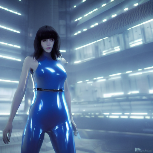 Stable Diffusion prompt: girl, blade runner, ghost in the...