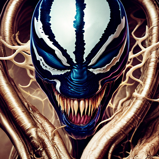 Openjourney prompt: Venom:: highly detailed, hyper realis...