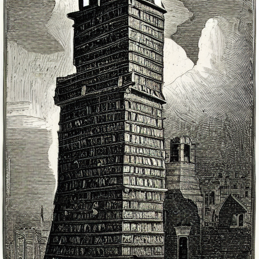 Stable Diffusion prompt: ominous tower by Piranesi and by...