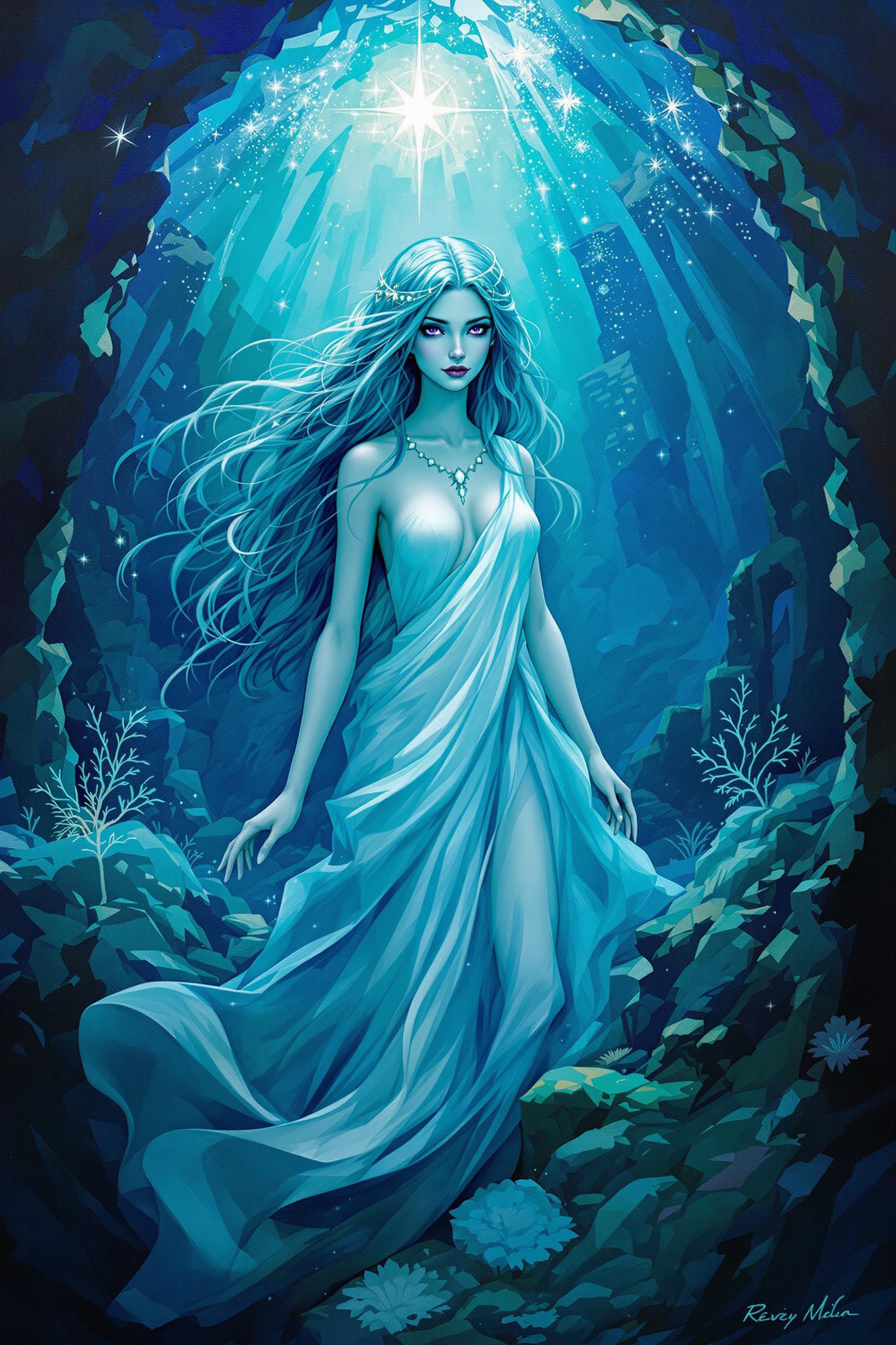FLUX prompt: Aquamarine Oracle in a Sunken Grotto" : une ...
