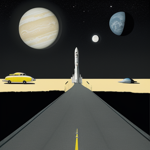 DreamShaper prompt: minimal art surreal art , yellow road...