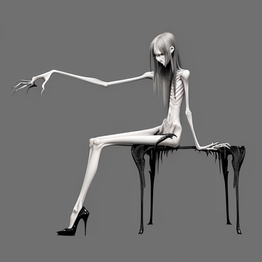 DreamShaper prompt: extreme skinny slender anorexic girl,...