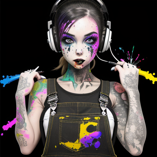 DreamShaper prompt: beautiful girl wearing tank top and o...