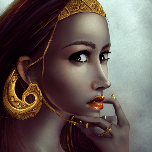 Stable Diffusion prompt: portrait of beautiful gold skin ...