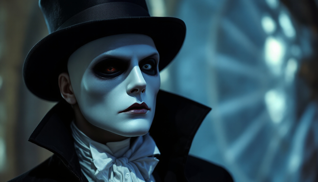 FLUX prompt: cosplay (the phantom of the opera:1.2), Mich...