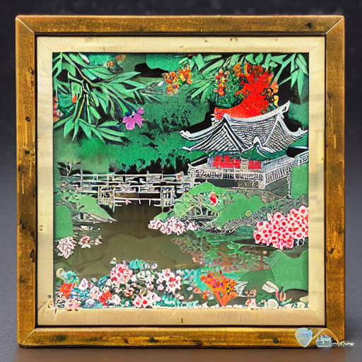 Stable Diffusion prompt: japanese paper cut art diorama,