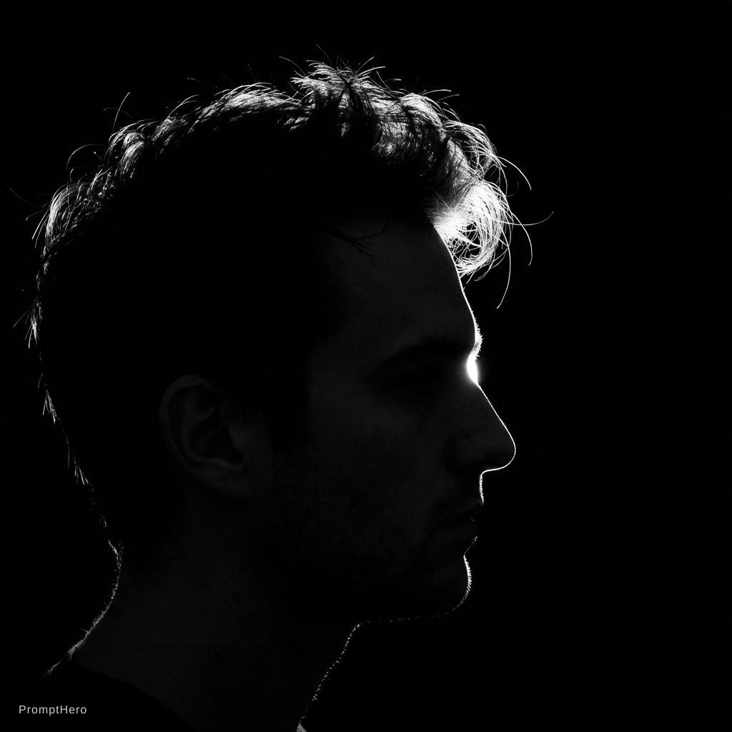 Nano Banana prompt: A dramatic black and white profile po...