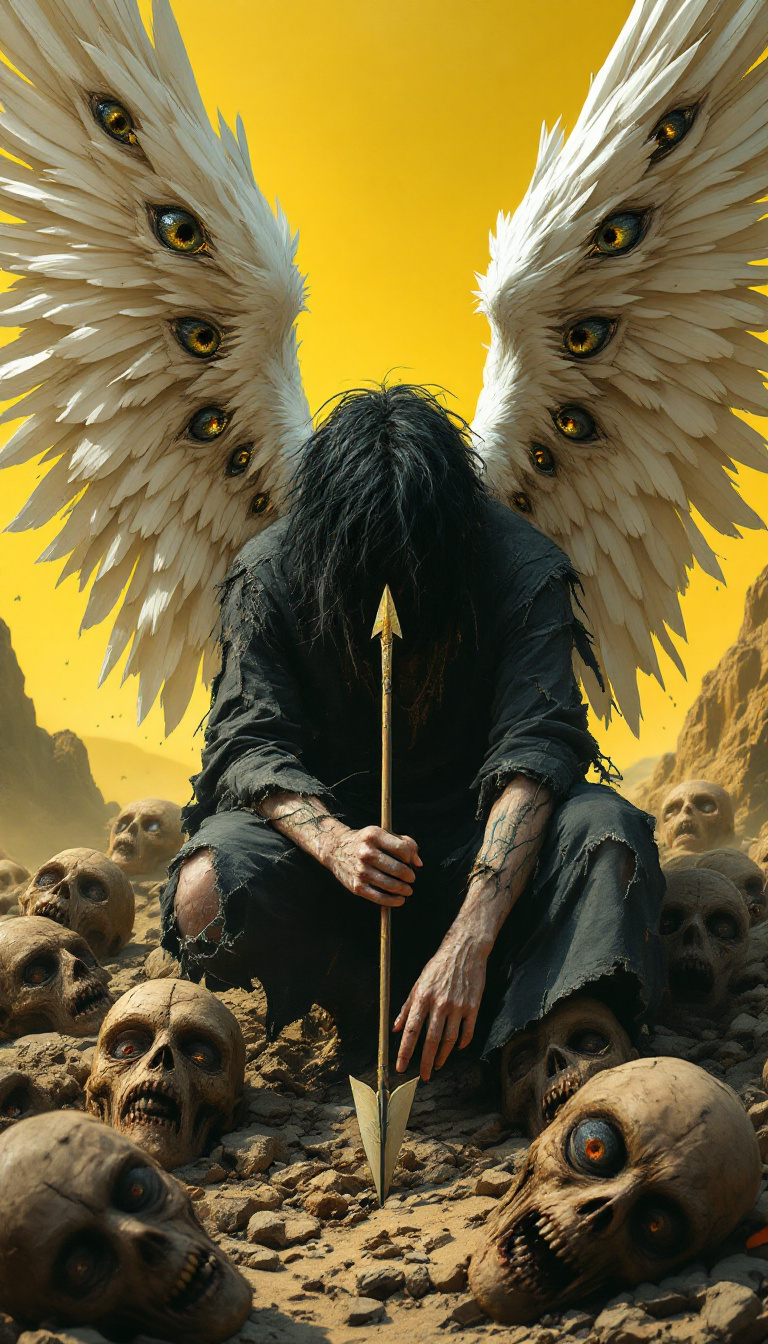 FLUX prompt: Surreal 9k illustration of an angel with mes...