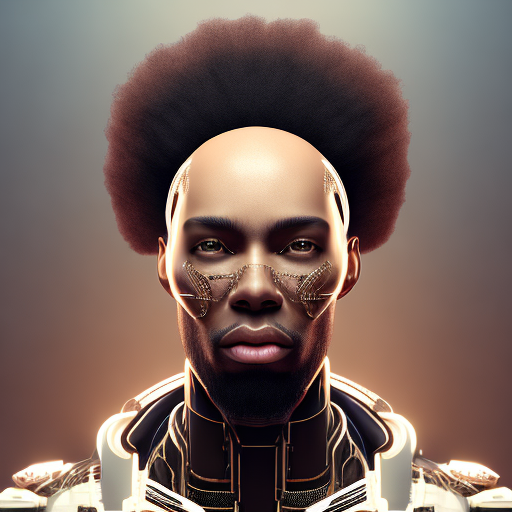 Openjourney prompt: afro american, stunning, bald, brown ...