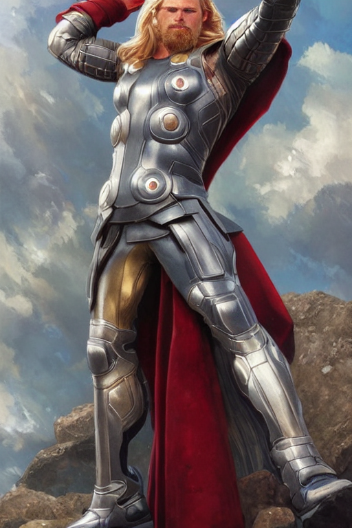 Stable Diffusion prompt: Marvel Thor, full body, detailed...